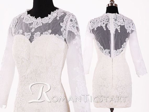 2015 White See Through Short Lace Backless Prom Dress With Applique ...